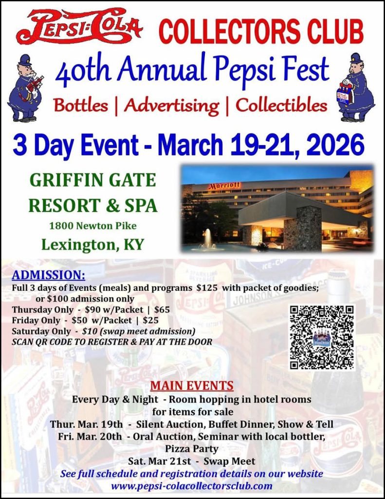 Pepsi-Cola Collectors Club Secretary – FOHBC